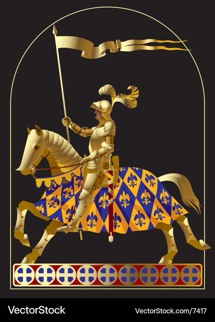 Gold knight Royalty Free Vector Image - VectorStock