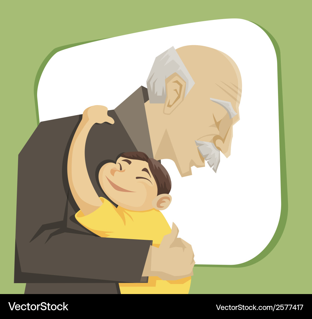 Grandfather and grandchild Royalty Free Vector Image