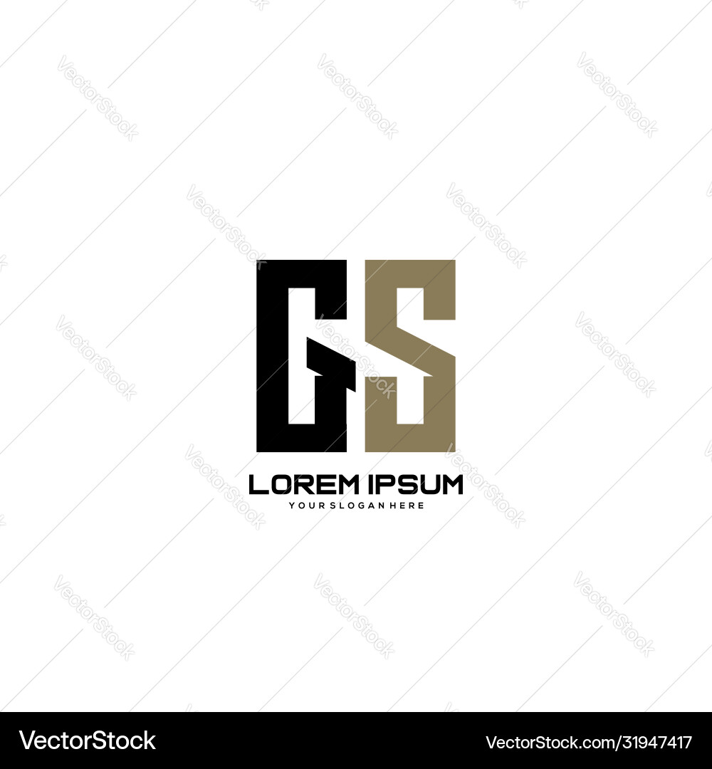 Gs initial letter minimalist art logo Royalty Free Vector