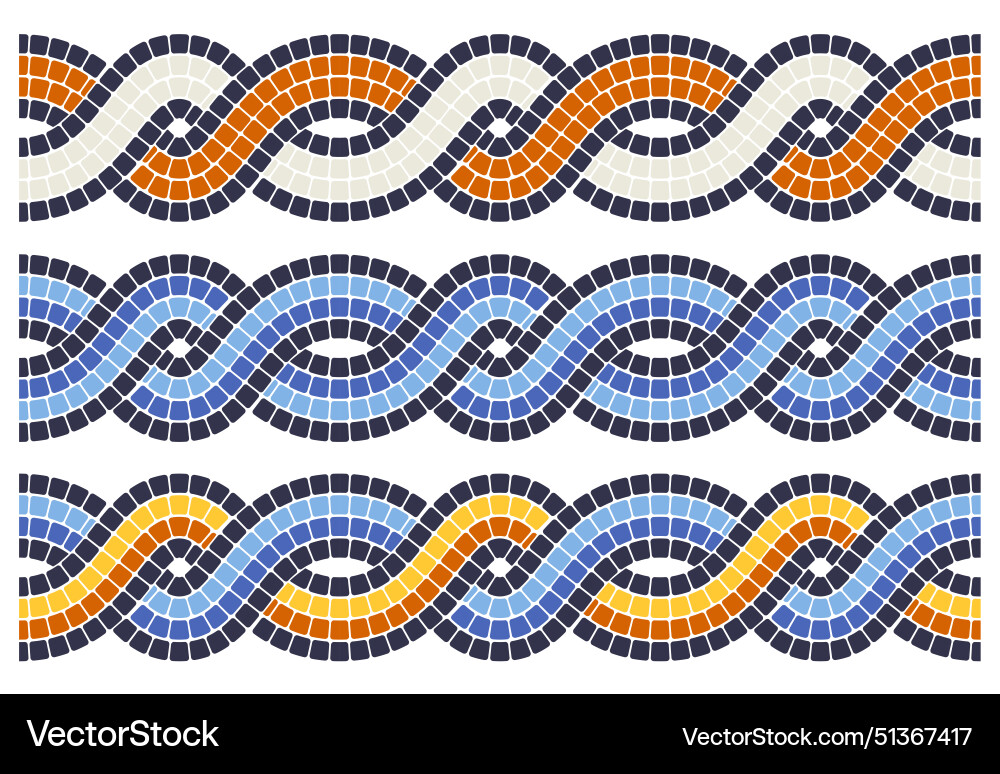 Interlacing of mosaic lines seamless pattern Vector Image