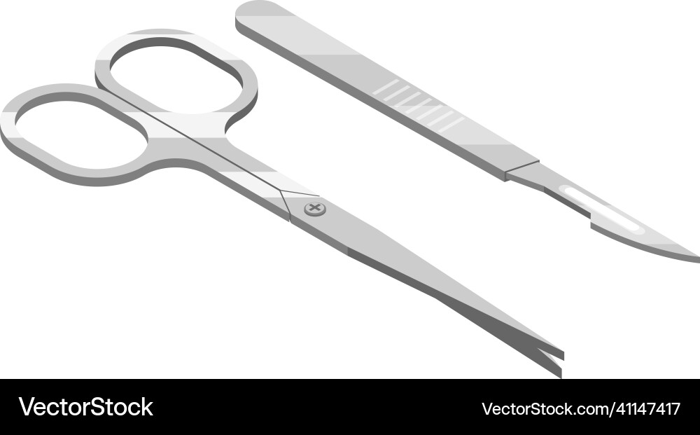 Isometric surgical instruments Royalty Free Vector Image