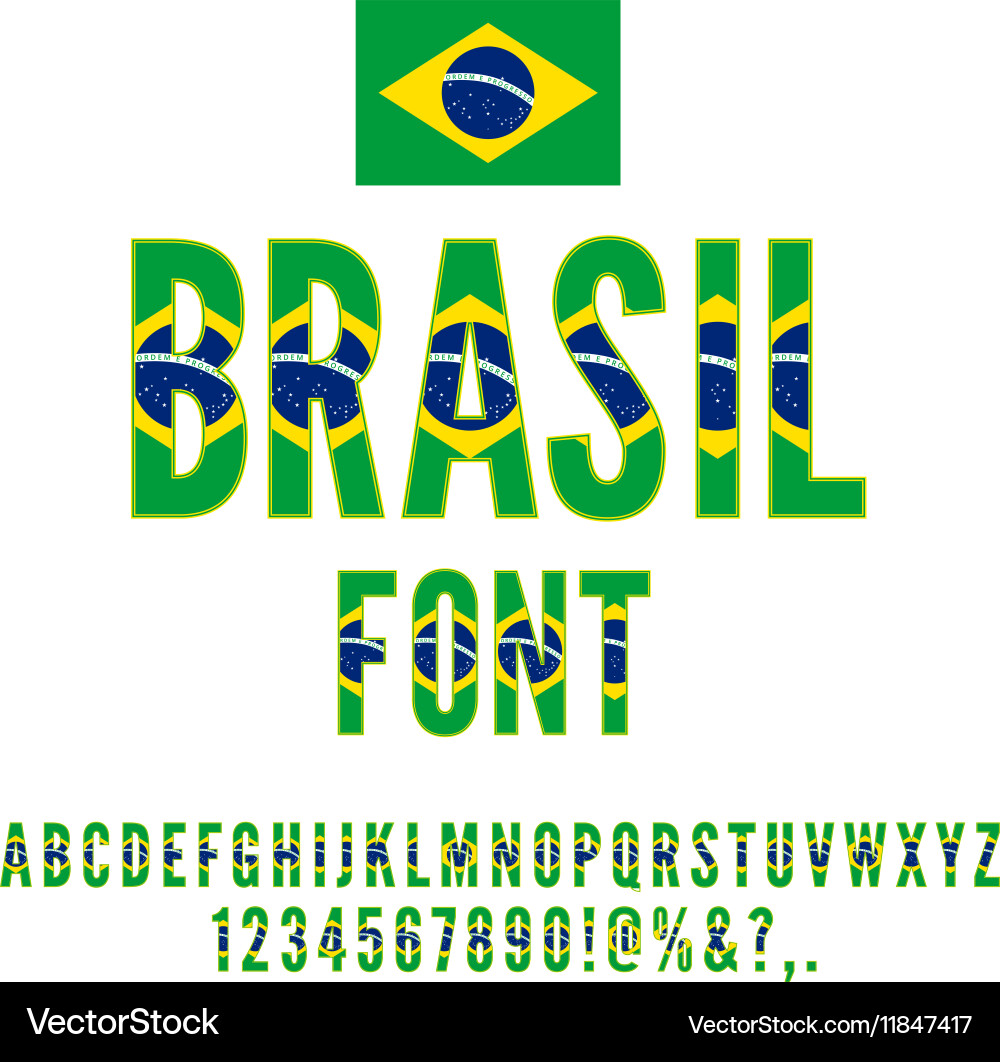 National flag font Royalty Free Vector Image - VectorStock