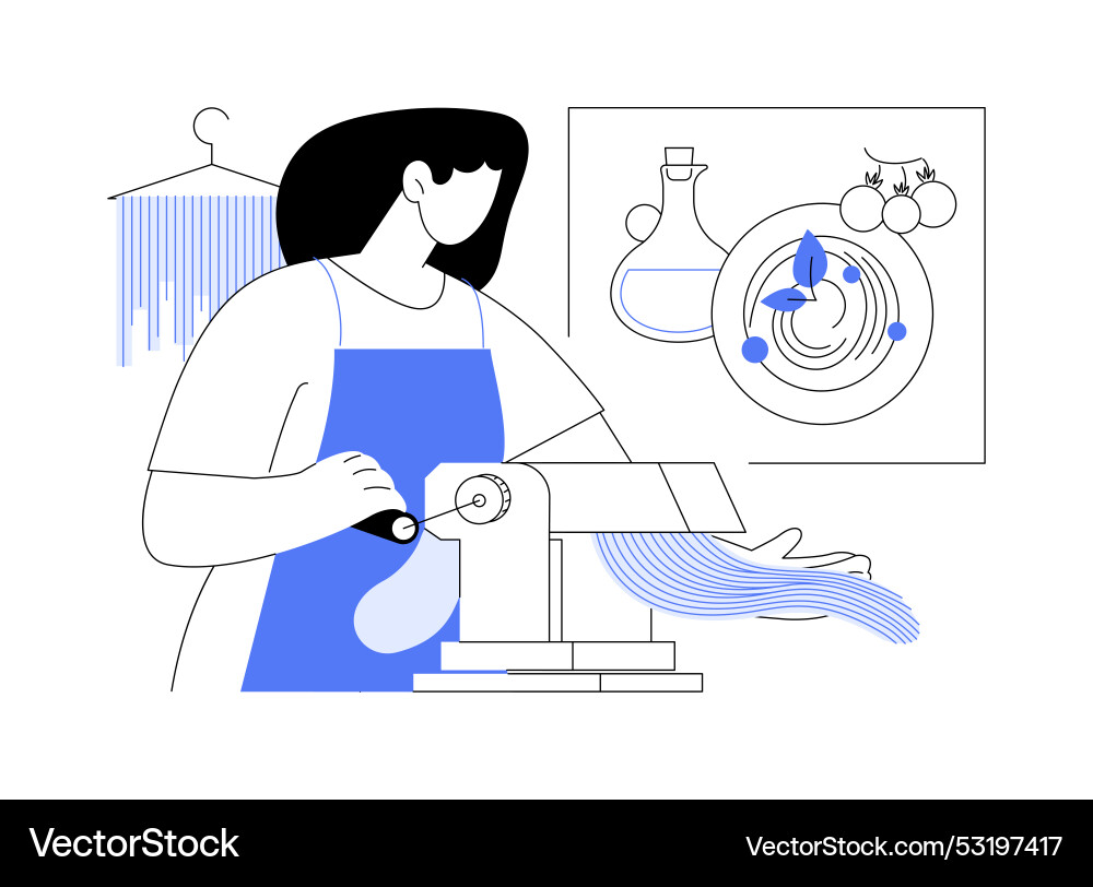 Pasta making isolated cartoon Royalty Free Vector Image