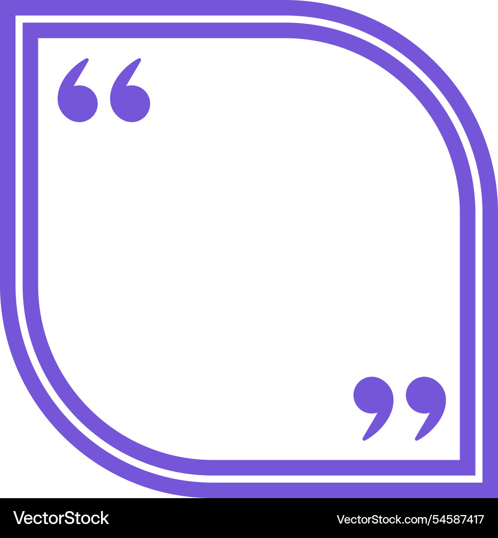 Purple rounded corner quote box featuring opening Vector Image