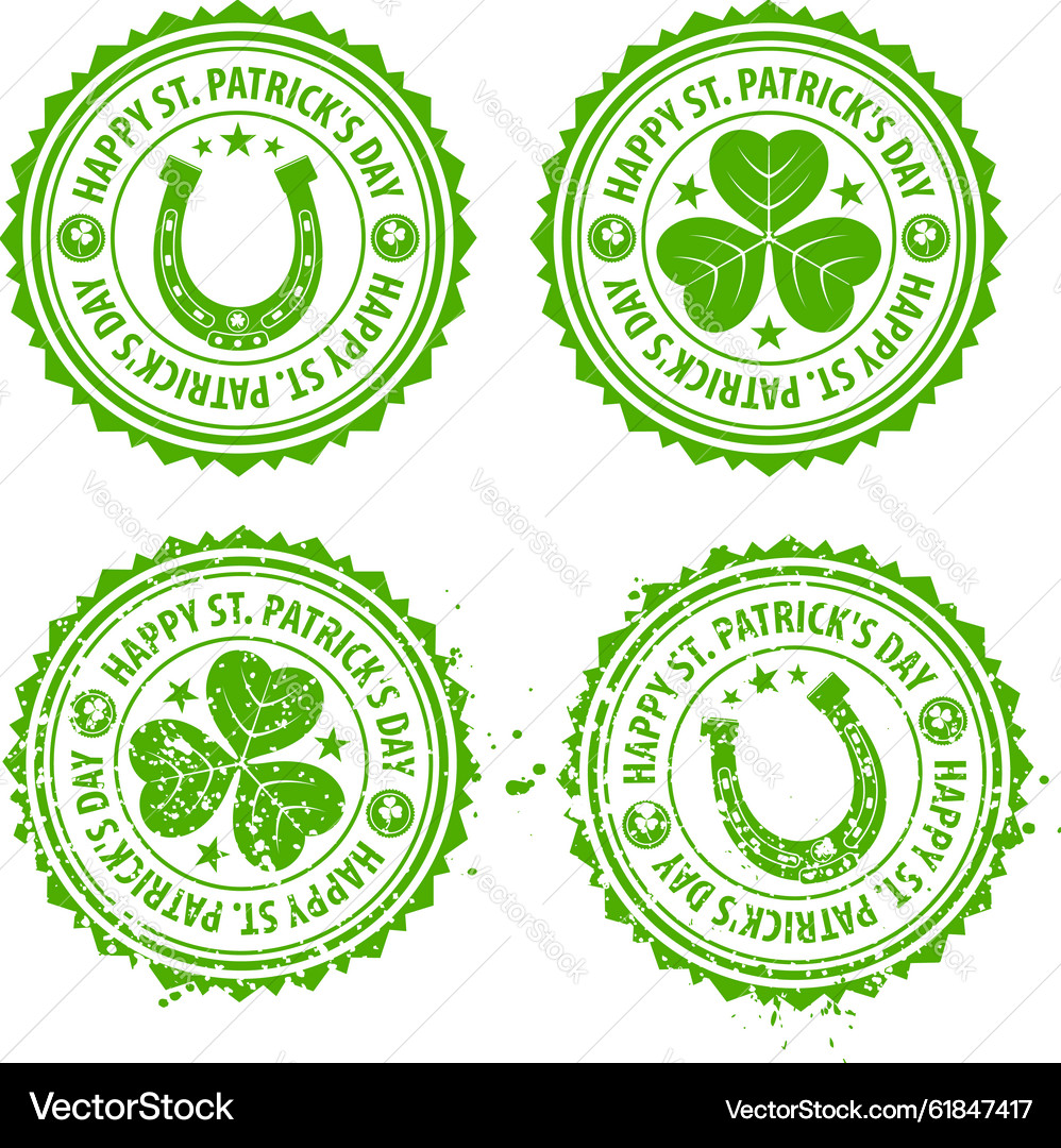 St. Patrick's Day Grunge Stamps – Royalty-Free Vector | VectorStock