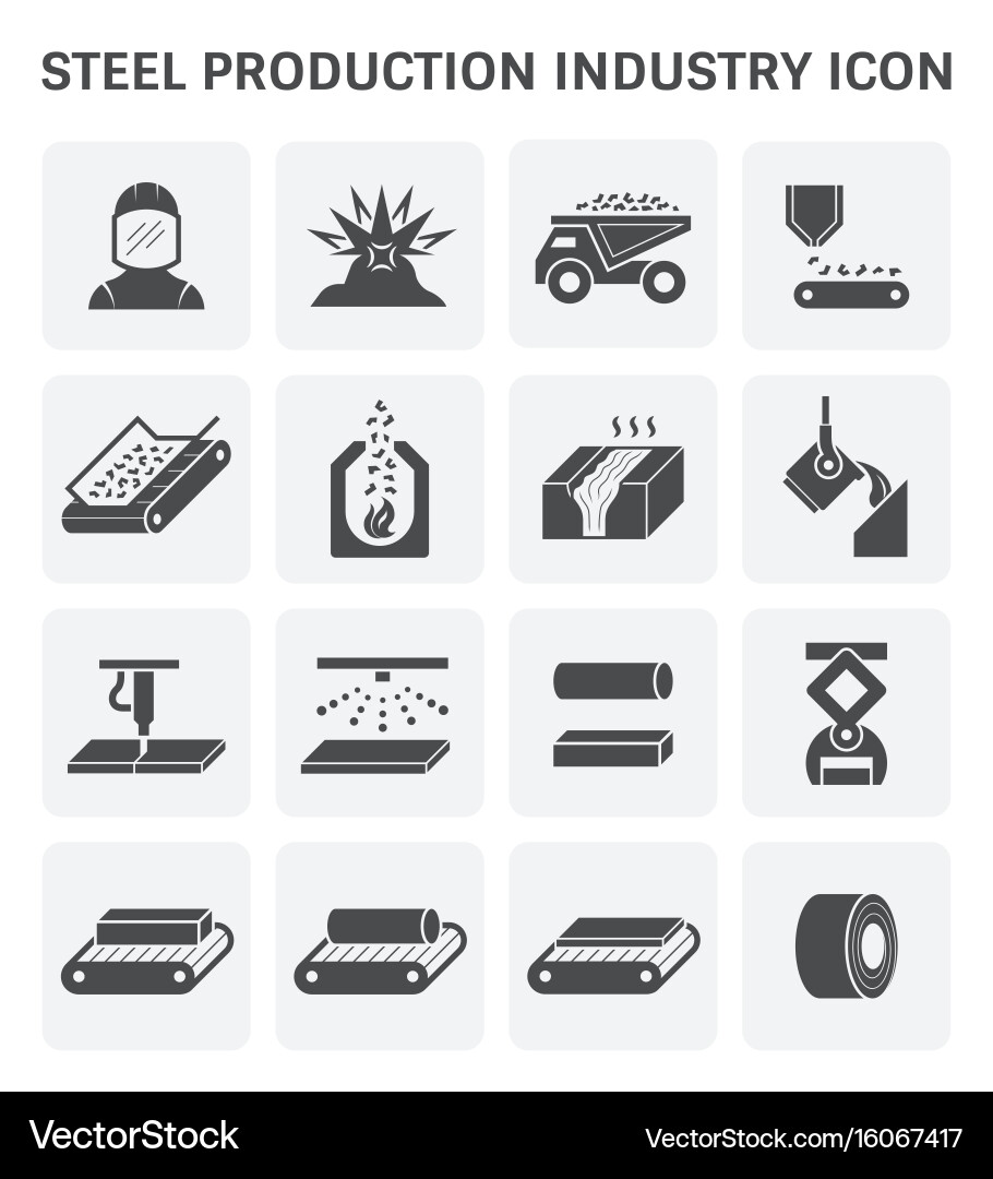 Steel production icon Royalty Free Vector Image
