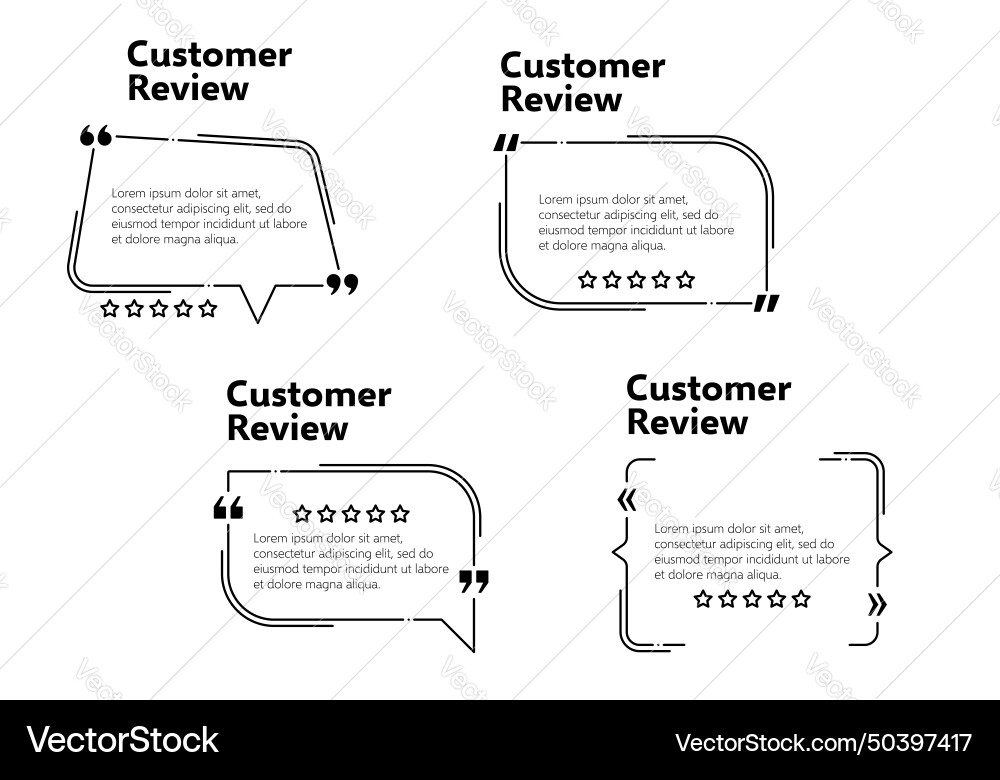 Testimony review templates for customer feedback Vector Image