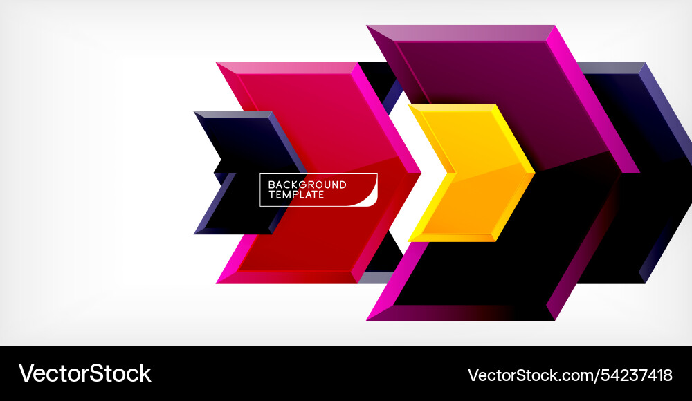 3d arrow techno design template Royalty Free Vector Image