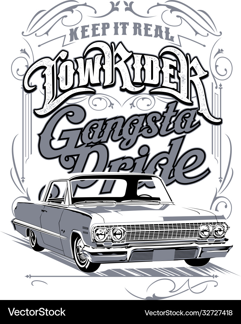 Classic Low Rider Car Royalty Free Vector Image