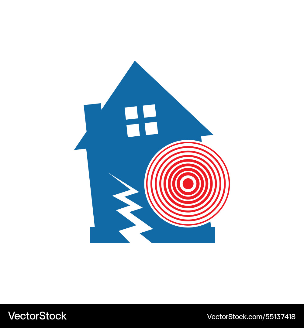 Earthquake logo icon design Royalty Free Vector Image