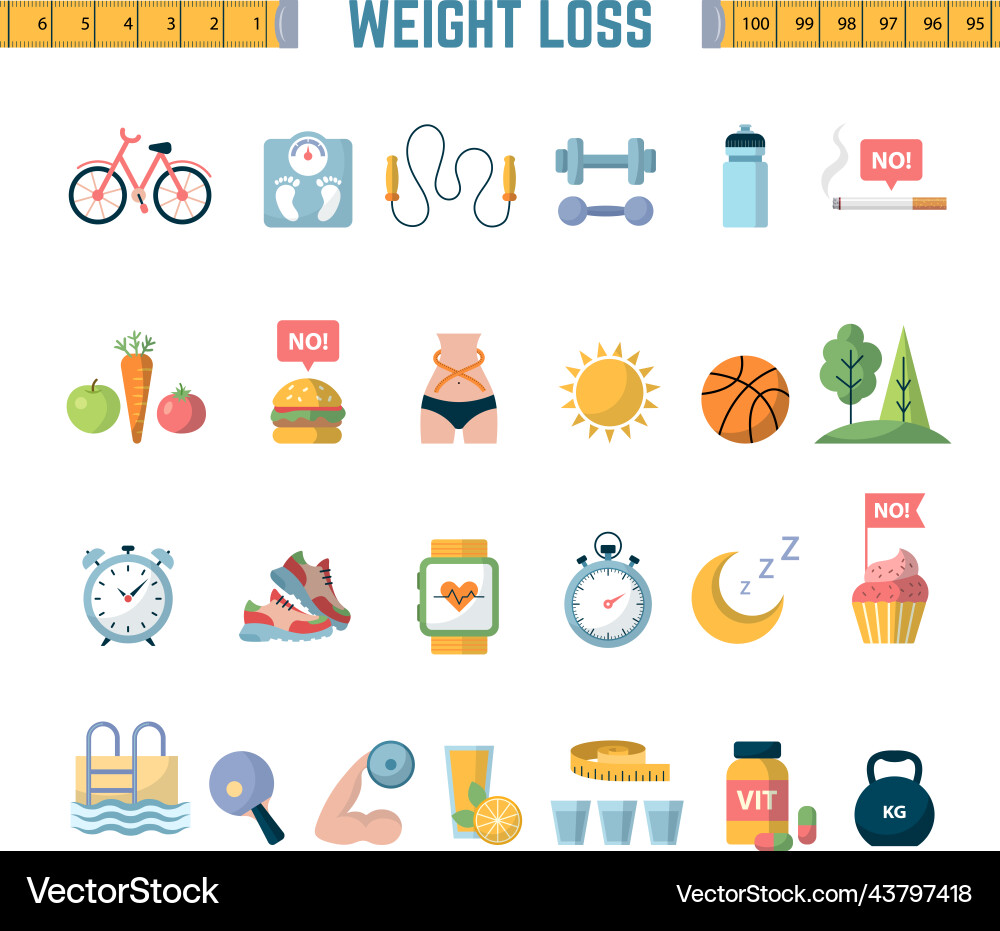 Effective lose weight infographic various ways Vector Image