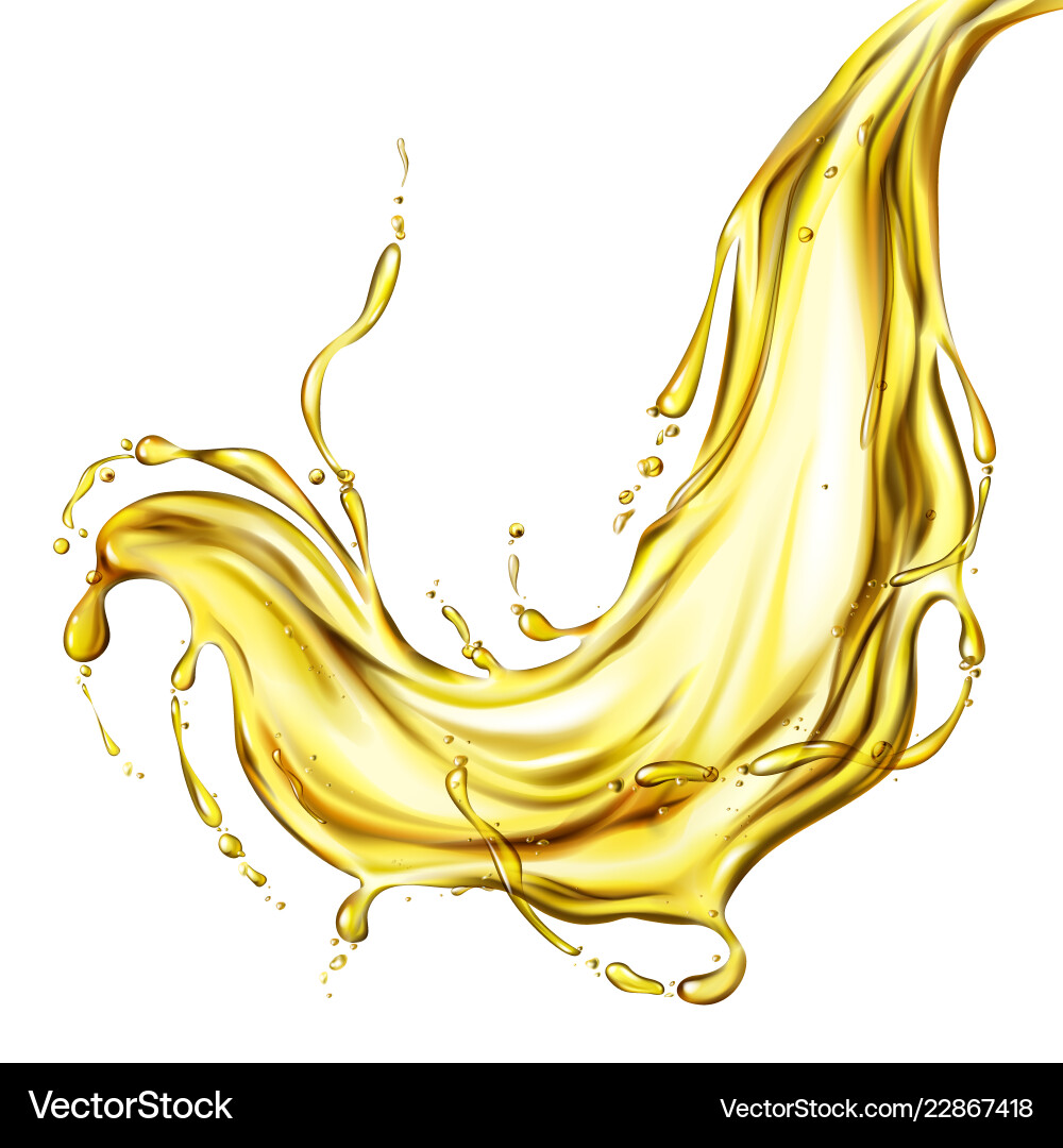 Extra virgin vegetable oil splash realistic Vector Image