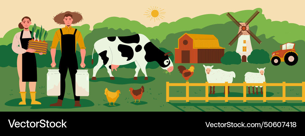 Farm background Royalty Free Vector Image - VectorStock