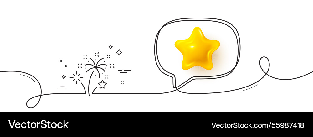 Fireworks line icon pyrotechnic salute sign Vector Image