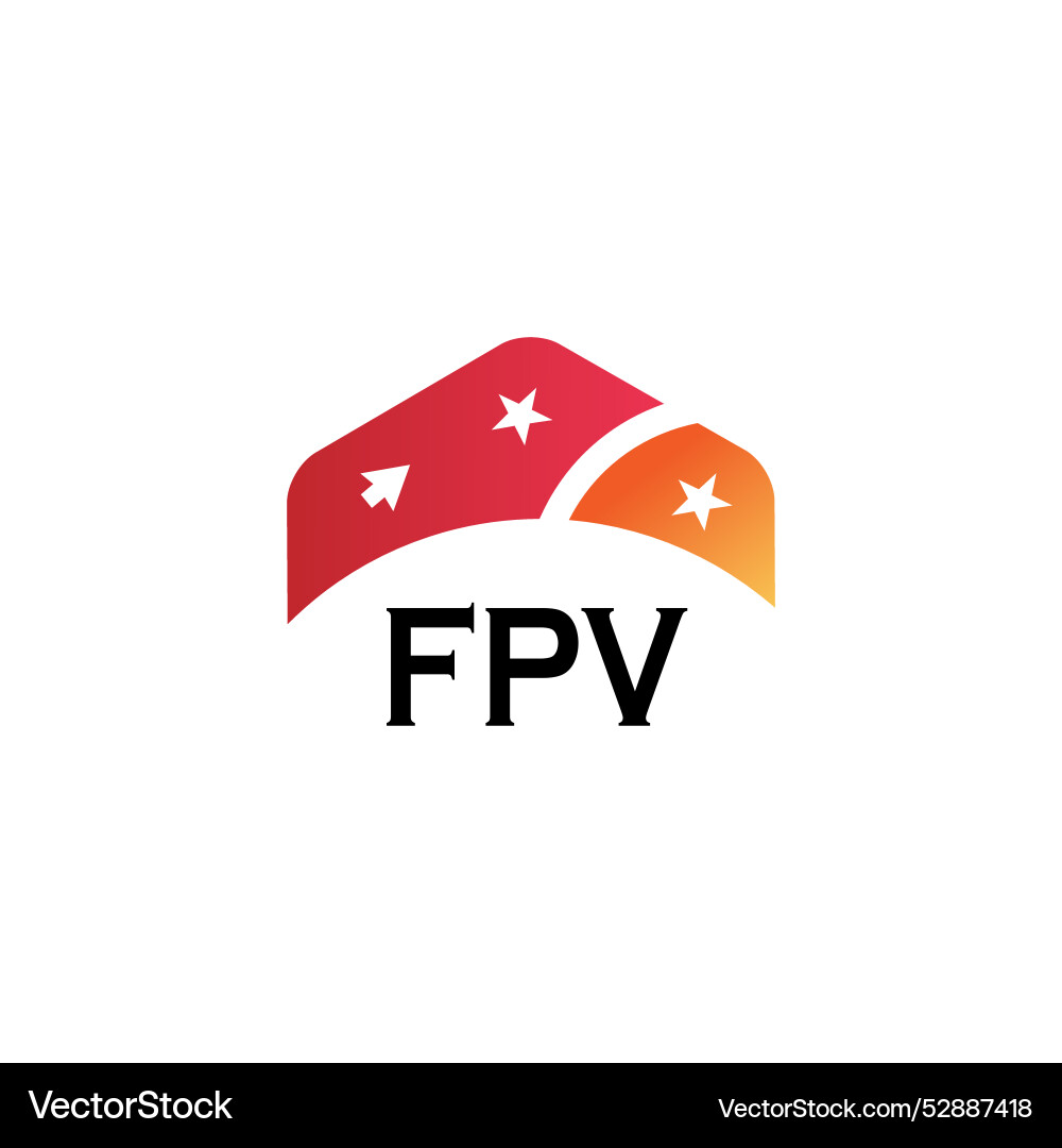 Fpv letter logo design on white background Vector Image
