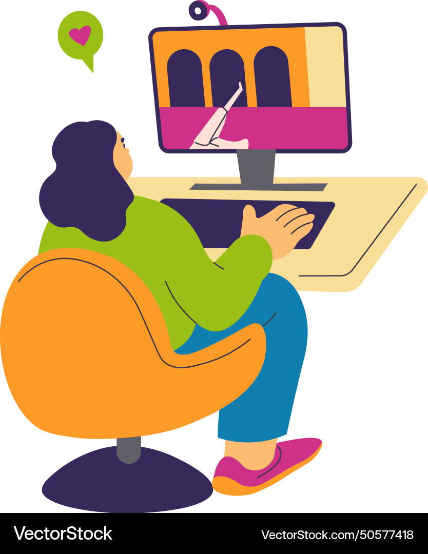 Gamer playing shooter game on computer Royalty Free Vector