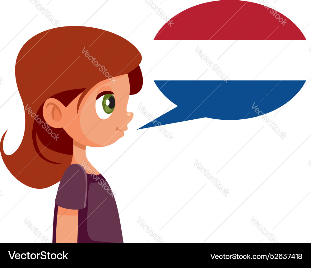 Girl speech dutch language profile avatar Vector Image