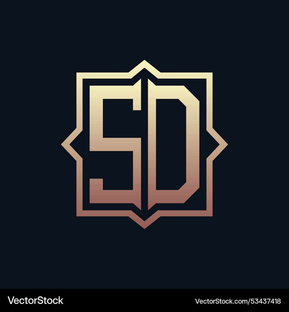 Luxury initial sd monogram logo design elegant – Royalty-Free Vector | VectorStock