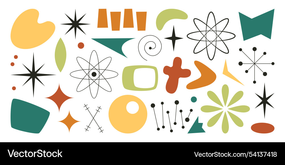 Mid-Century Atomic Shapes Royalty Free Vector Image