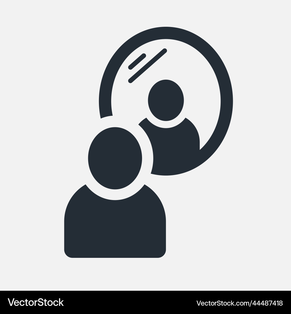 Mirror self reflect person icon window Royalty Free Vector