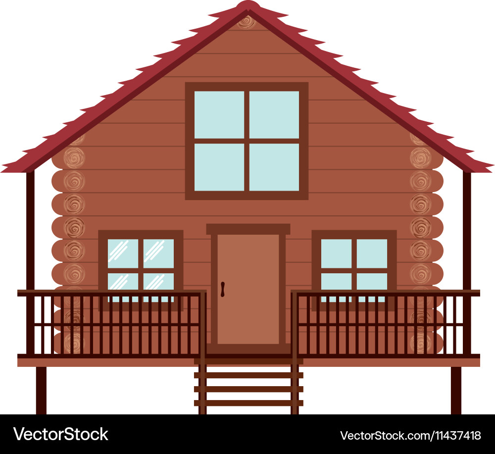 Rustic Log Cabin Icon Royalty Free Vector Image