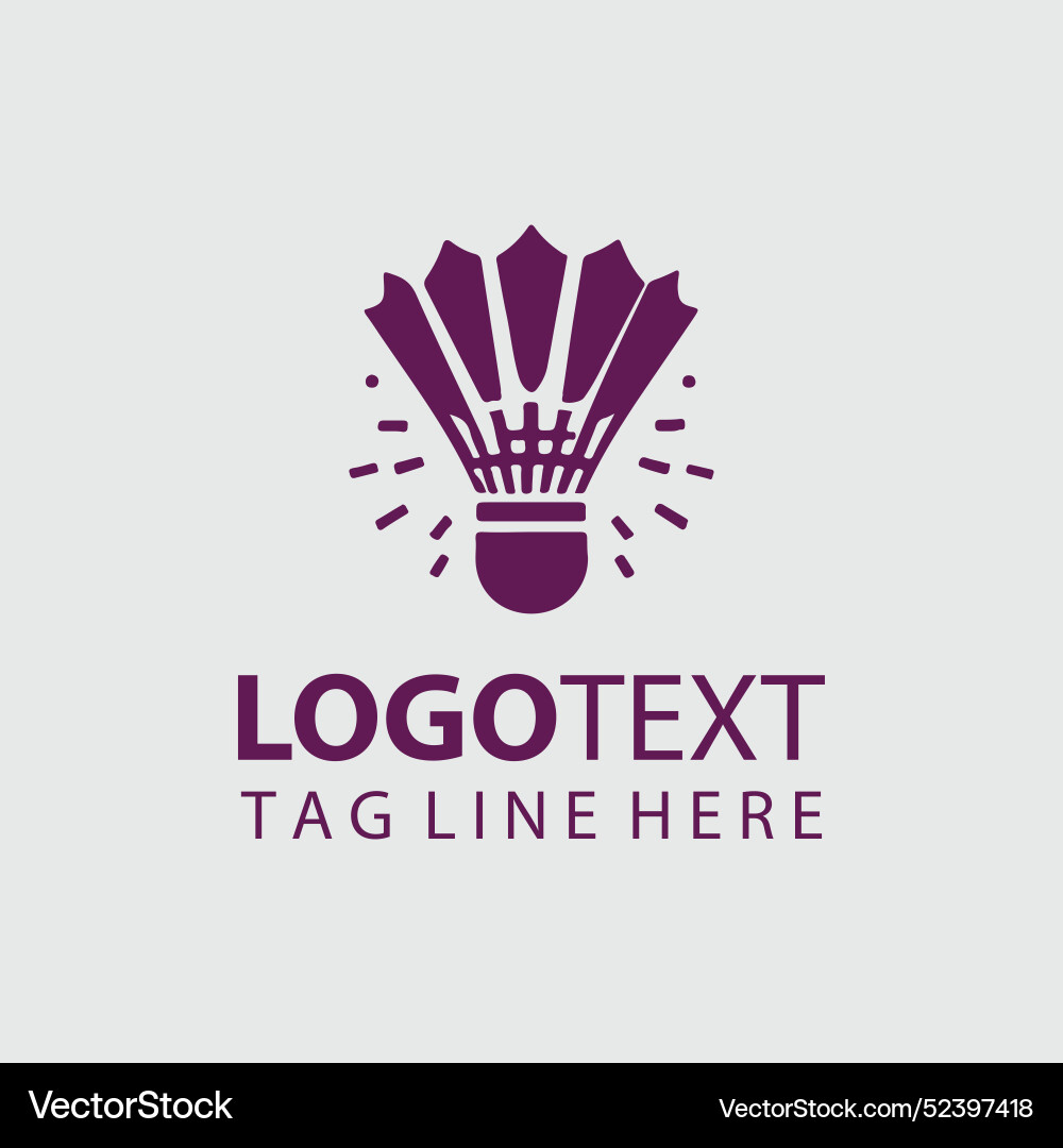 Shuttle badminton logo Royalty Free Vector Image