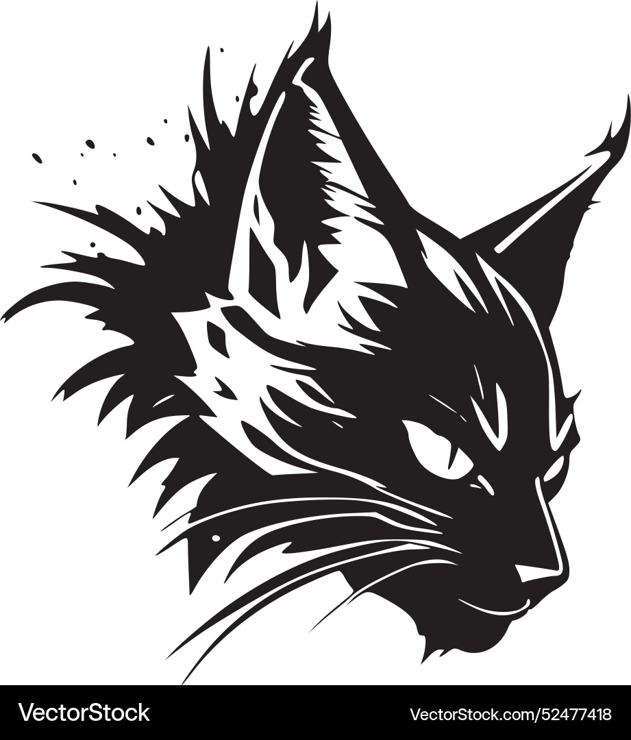 Wildcat - black and white isolated icon Royalty Free Vector