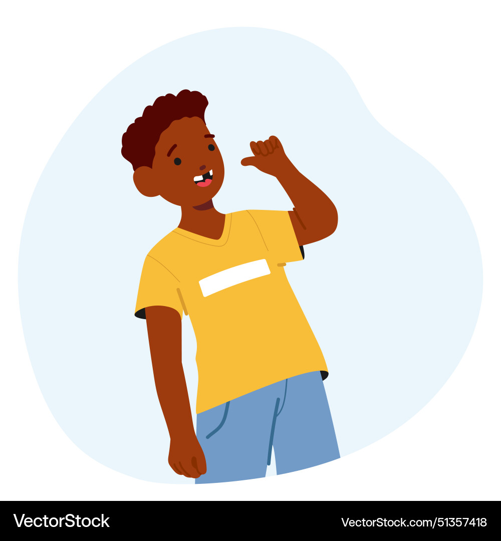 Young boy proudly shows his missing front tooth Vector Image