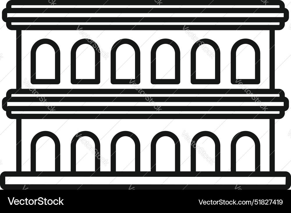 Ancient rome building with arches facade Vector Image