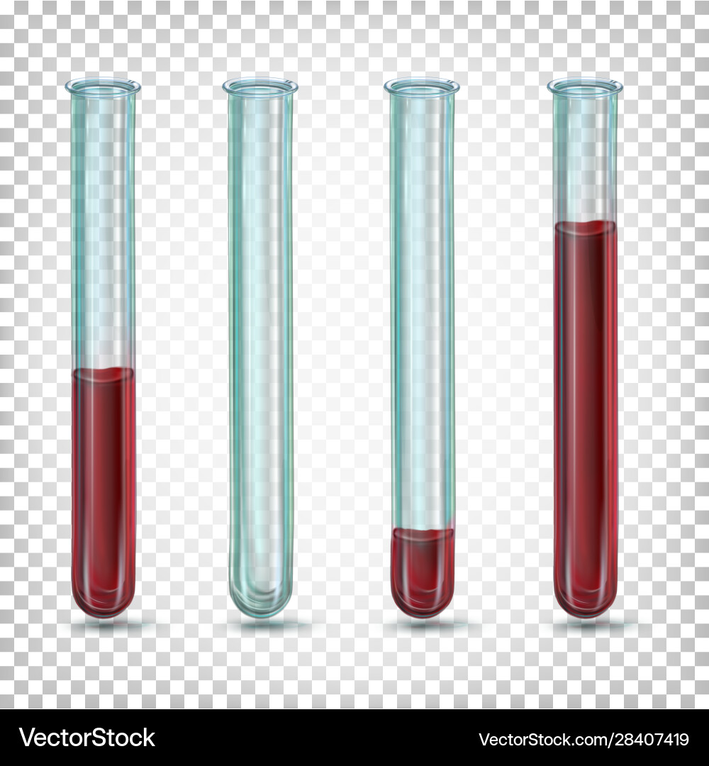 Blood in laboratory glass test tubes Royalty Free Vector