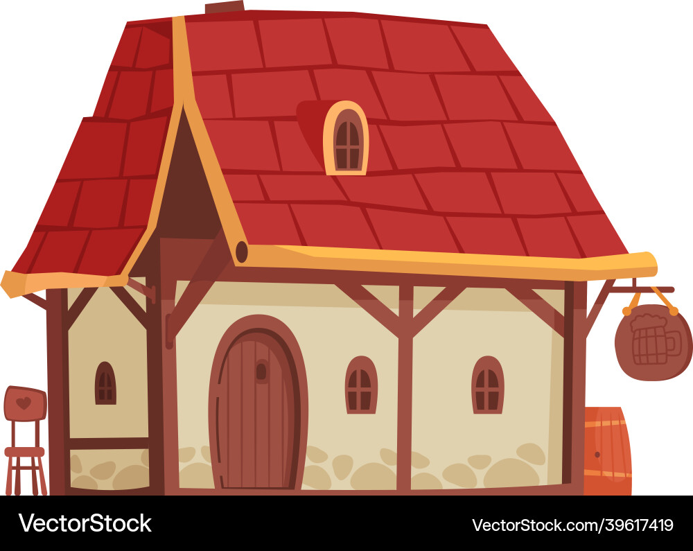 Cartoon medieval tavern Royalty Free Vector Image