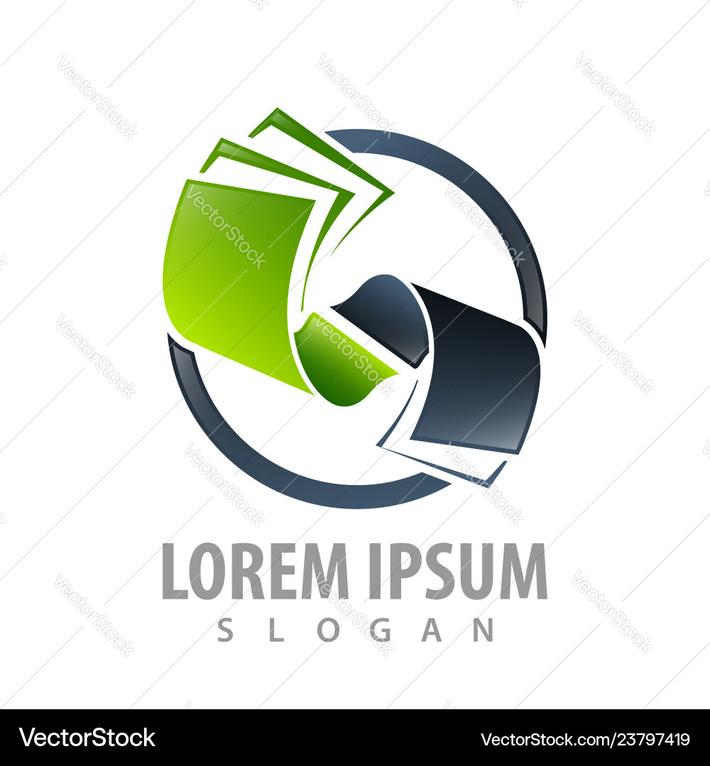 Circle rolls paper logo concept design symbol Vector Image