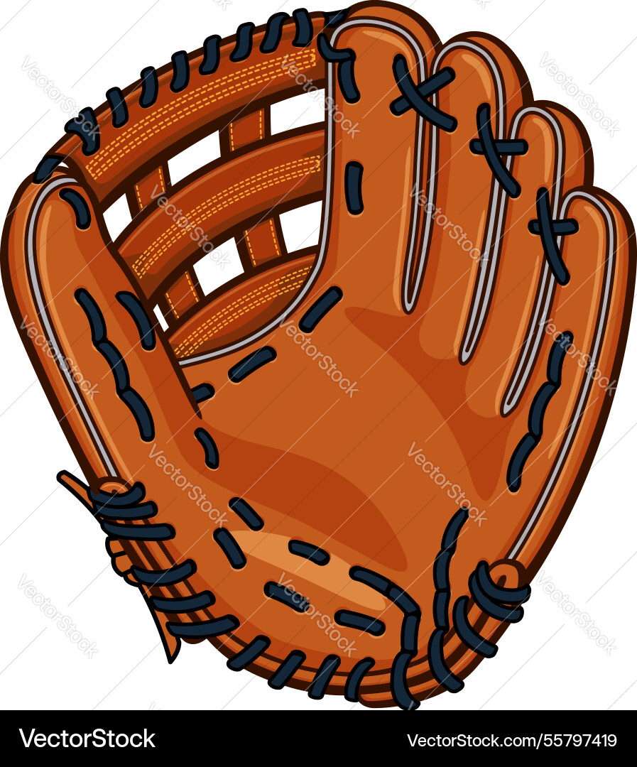 Classic leather baseball glove mitt Royalty Free Vector