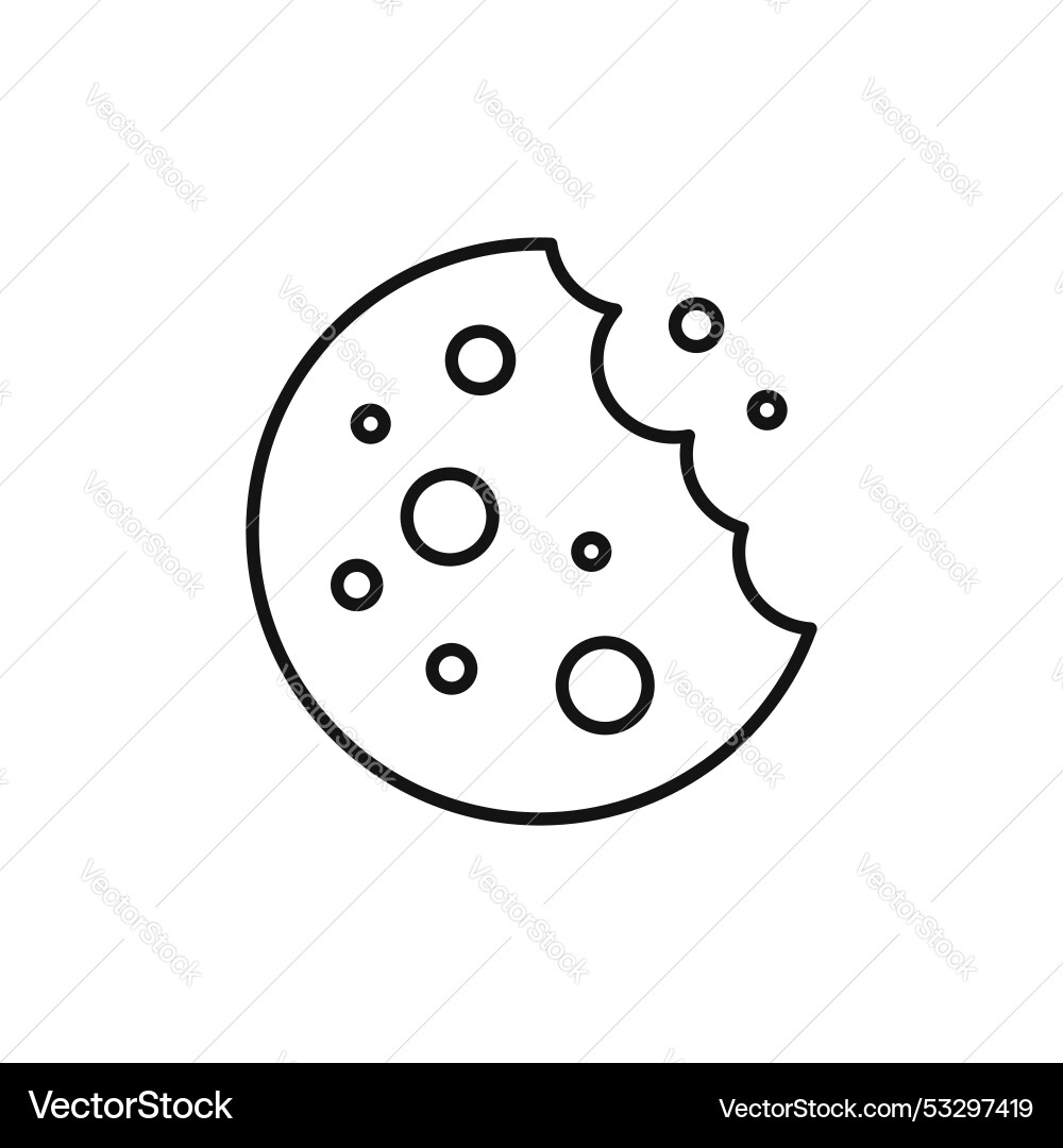 Cookie icon set chocolate biscuit with bite Vector Image