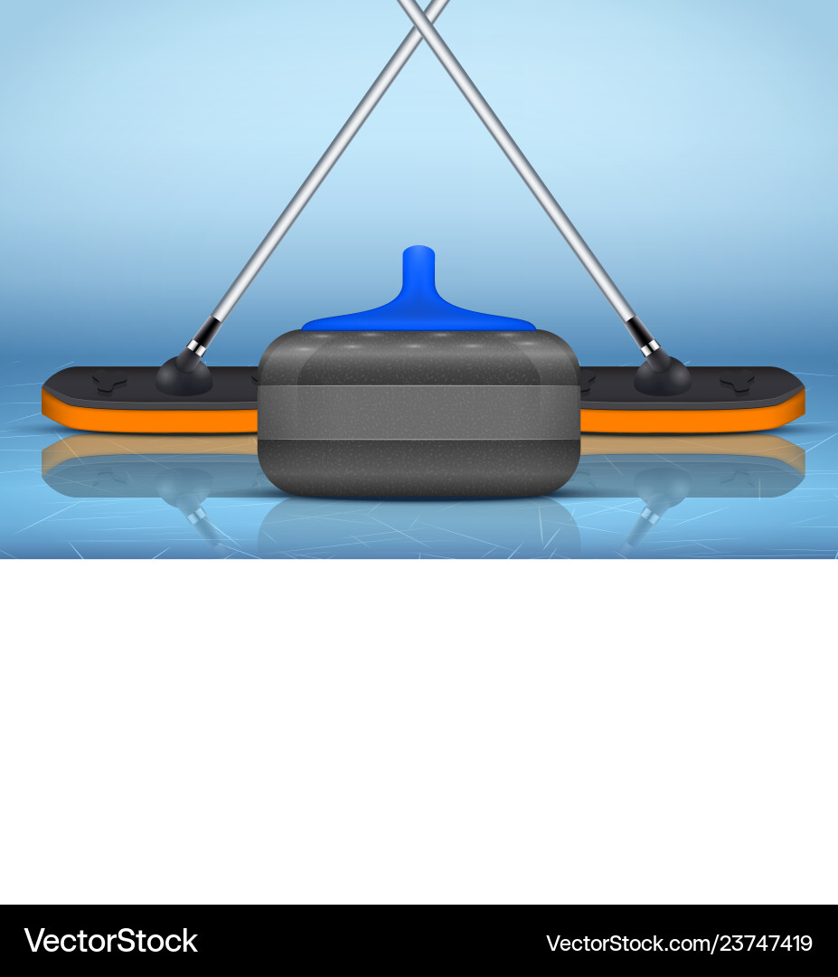 Curling sport equipment Royalty Free Vector Image