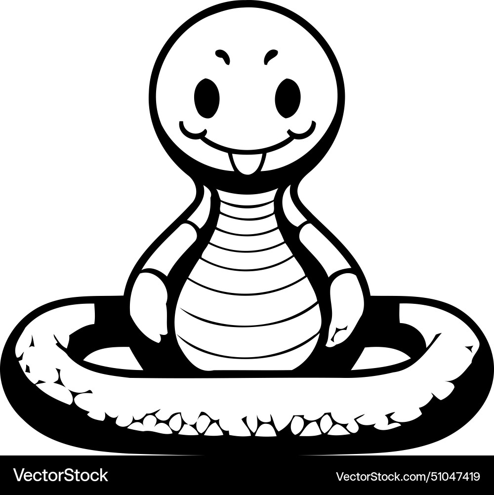 Cute snake cartoon mascot design Royalty Free Vector Image