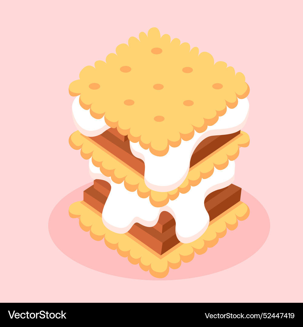 Flat design sweet smore Royalty Free Vector Image