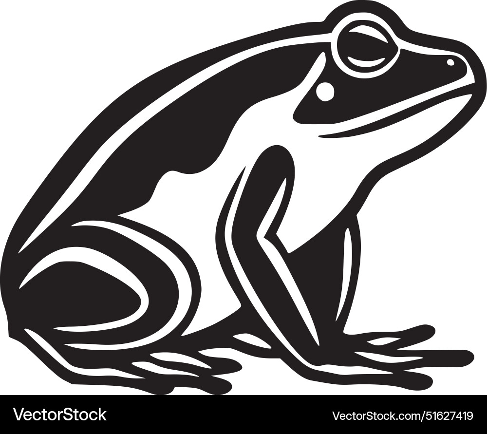 Frog - black and white Royalty Free Vector Image