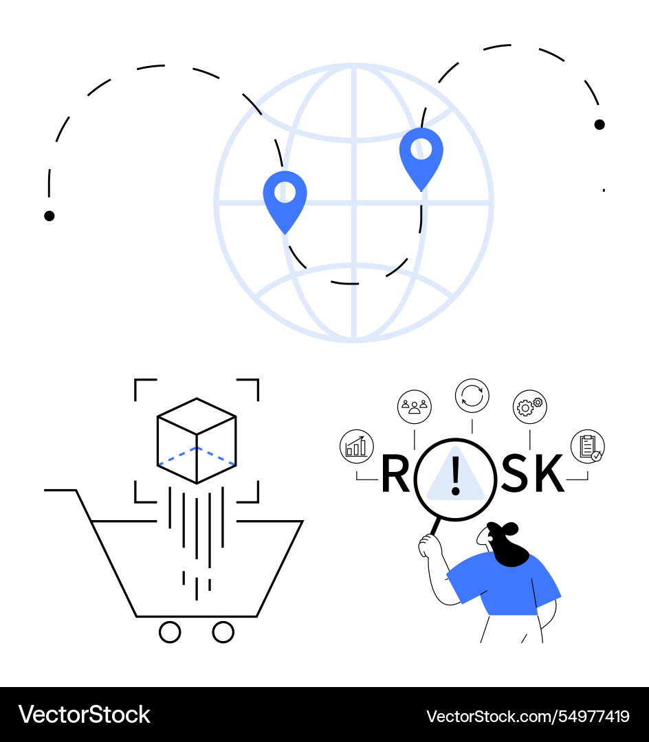 Global logistics risk analysis and e-commerce Vector Image