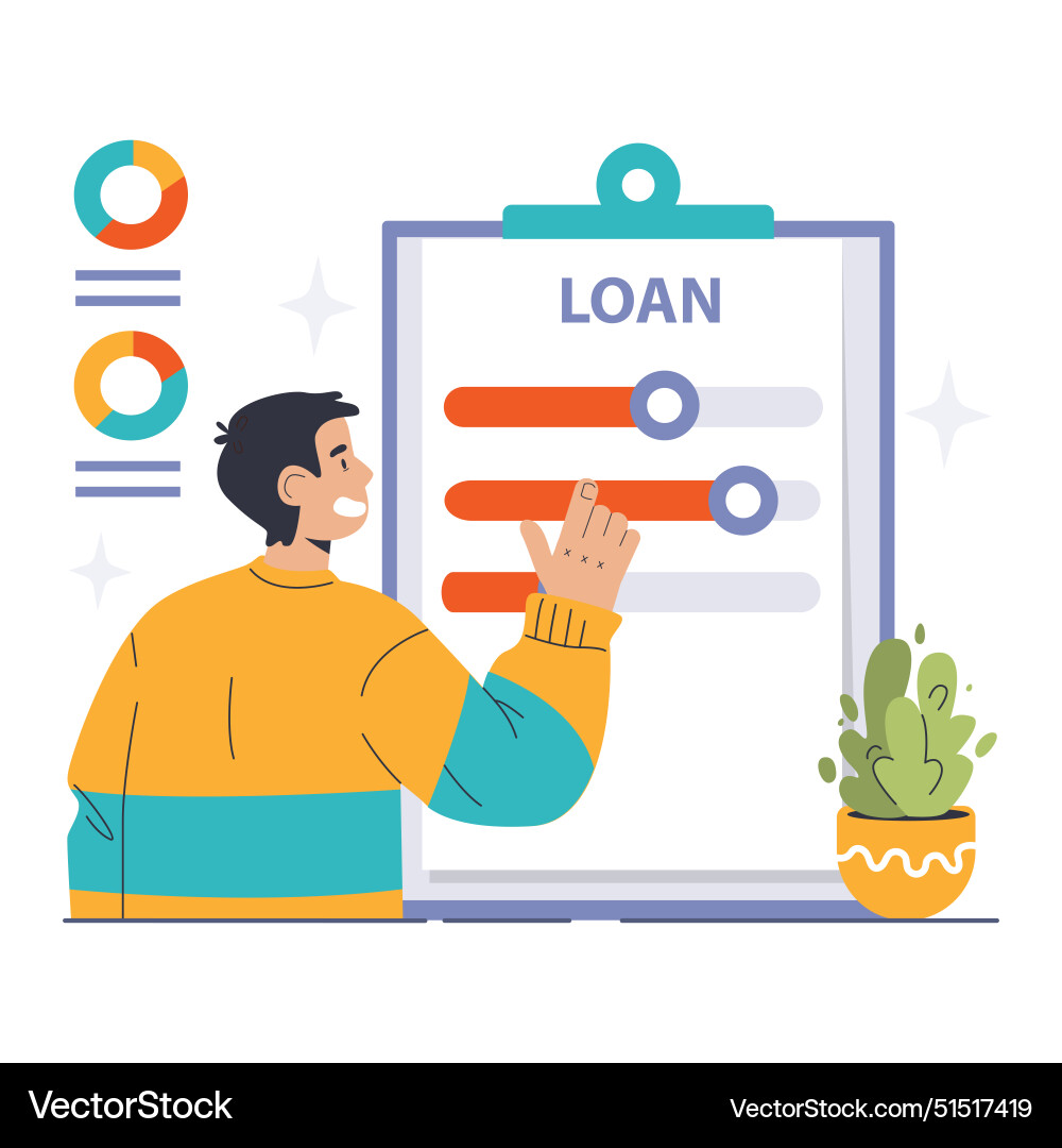 Loan restructuring concept flat Royalty Free Vector Image