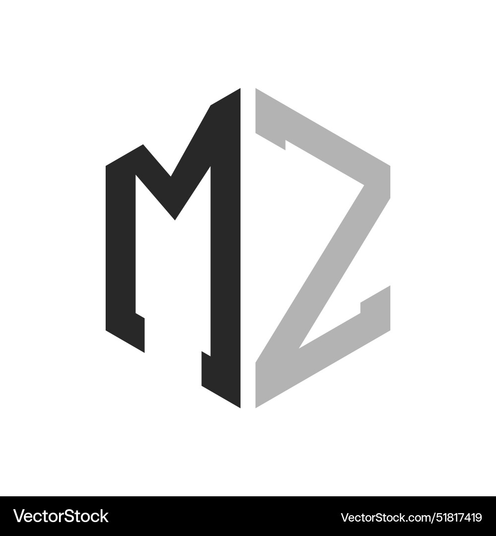 Modern unique hexagon letter mz logo design Vector Image