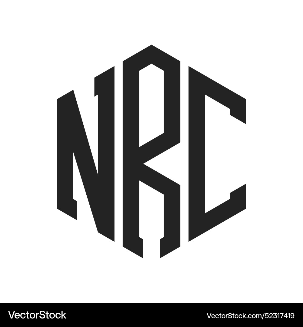 Nrc logo design initial letter monogram Royalty Free Vector