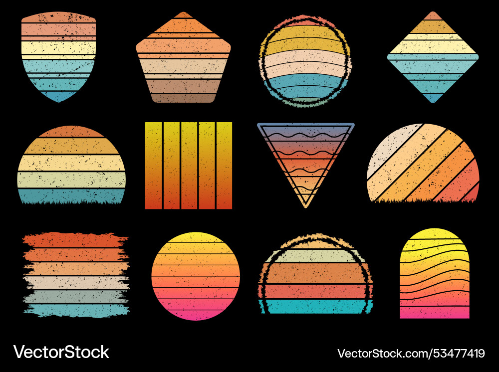 Retro vintage sunset grunge background Royalty Free Vector