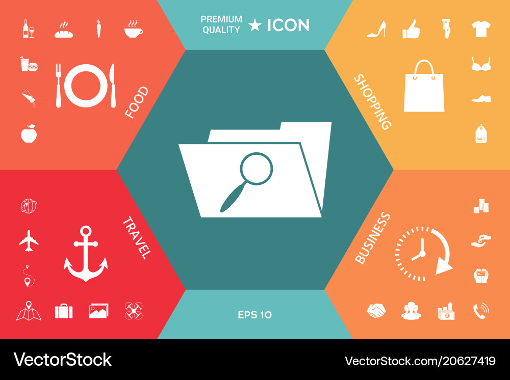 Search folder icon Royalty Free Vector Image - VectorStock