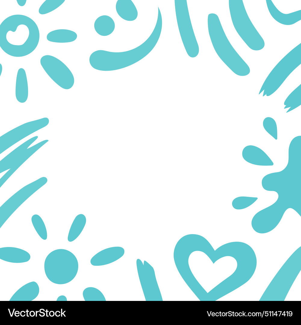 Strokes of sunscreen cream square frame Royalty Free Vector