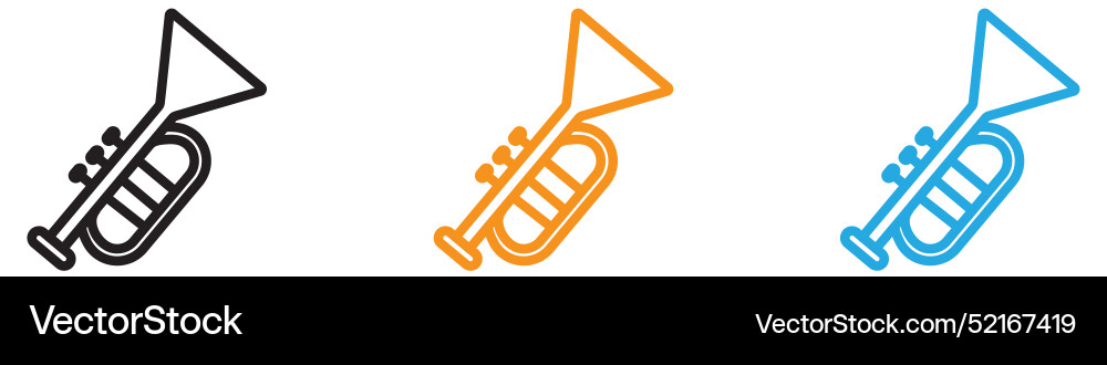 Trumpet icon logo set collection for web app ui Vector Image