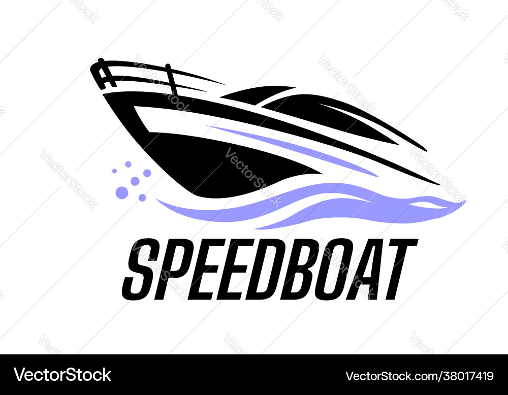 Yacht speed boat logo Royalty Free Vector Image