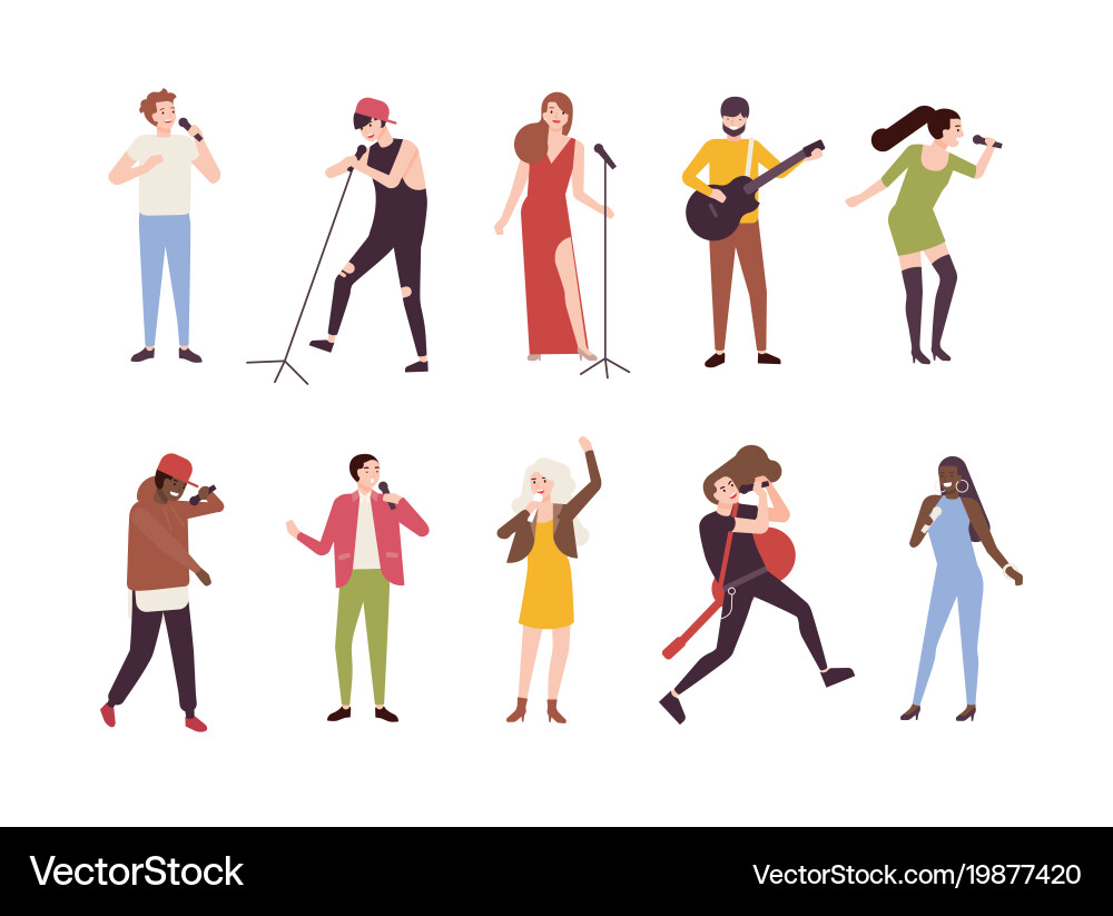 Diverse Musicians Performing Royalty Free Vector Image