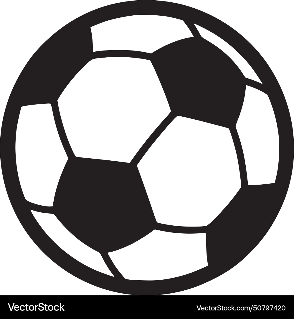 Football - black and white Royalty Free Vector Image