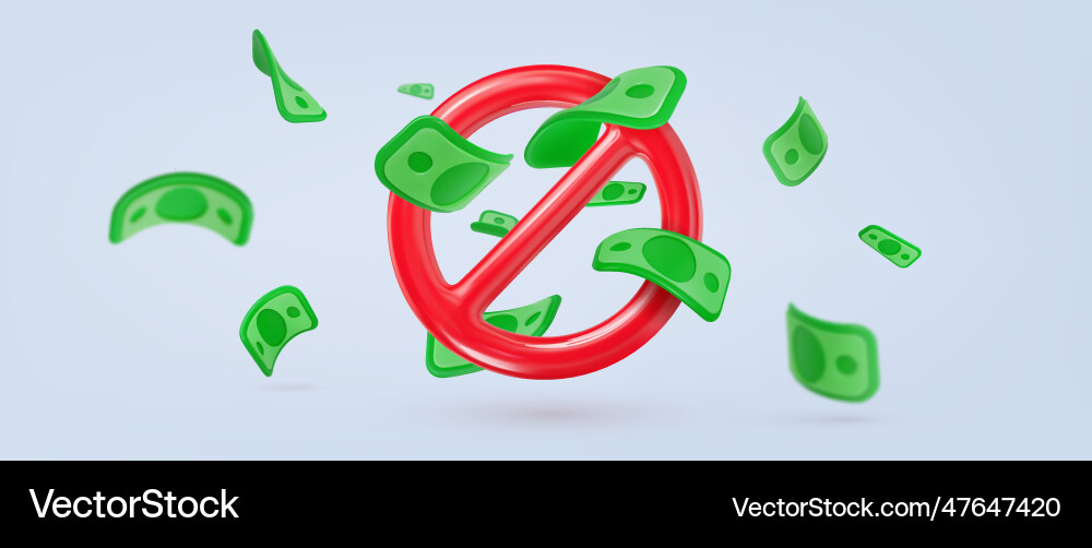 Forbidden money prohibited Royalty Free Vector Image